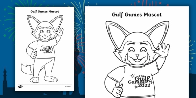 FREE! - Gulf Games Mascot Colouring Page - Colouring | Twinkl