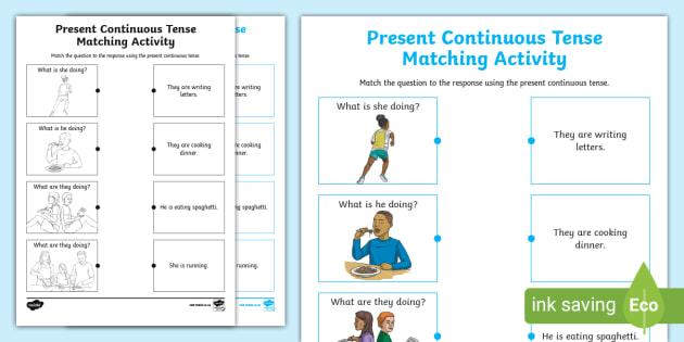 Bingo About The Present Continuous Tense Esl Worksheet