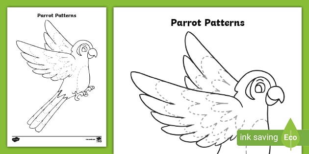 EYFS Parrot Patterns Pencil Control Activity (teacher made)