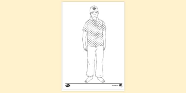 Sikh Boy with Bandana Colouring | Colouring Sheet