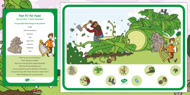 Fee! Fi! Fo! Fum! Can You Find...? Poster and Prompt Card Pack