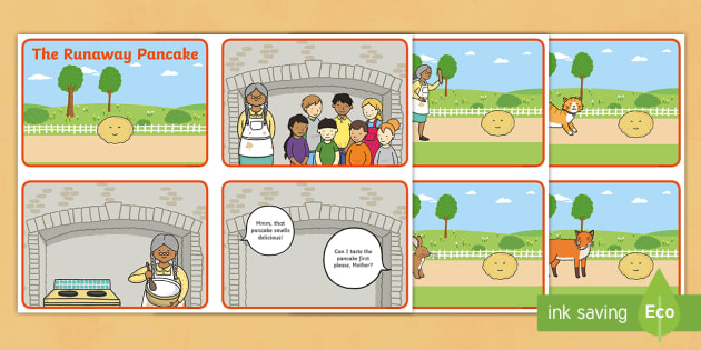 The Runaway Pancake Story Sequencing Cards (teacher made)