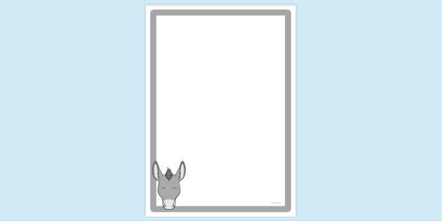 FREE! - Donkey Role Play Mask Page Border (teacher made)
