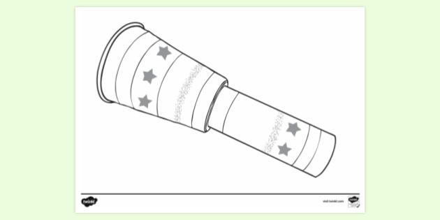 FREE! - Decorated Cardboard Telescope Colouring | Colouring Sheet