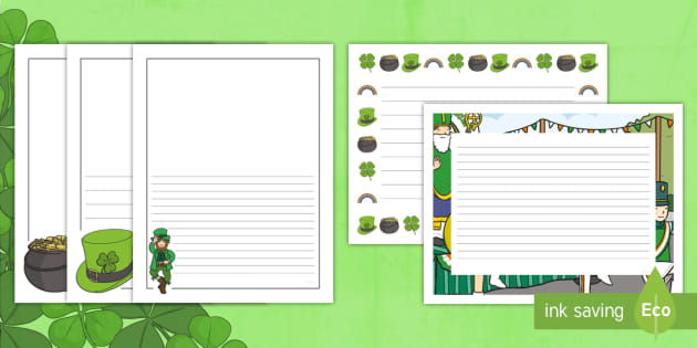 St. Patrick's Day Writing Page Borders
