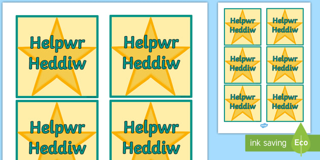 Fun Star Shaped Helpwr Heddiw Stickers — Learning Resources