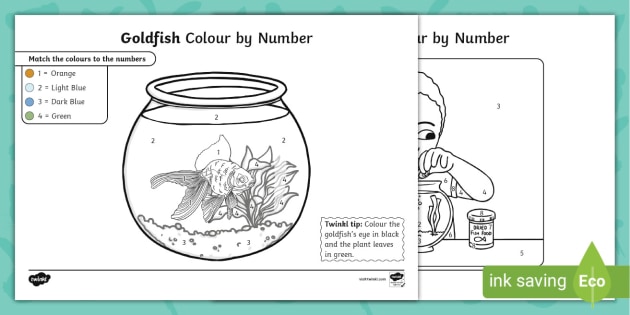 FREE! - Goldfish Colour by Number Pages (teacher made)