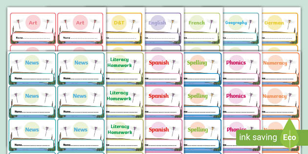Dragonfly Book Labels (teacher made)