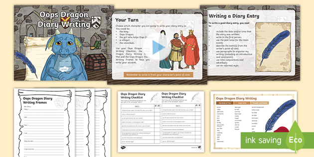 How to Teach Diary Writing KS2 - Oops Dragon Diary Resource