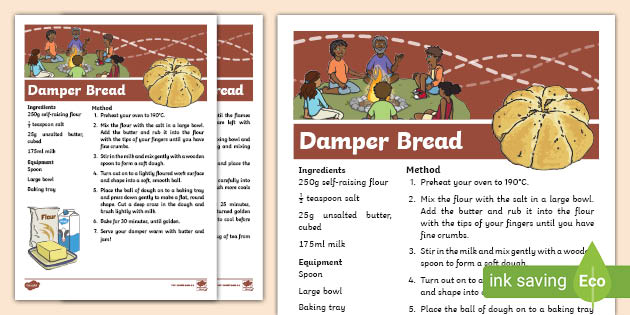Damper Bread Recipe - Early Years and Primary Aged Students