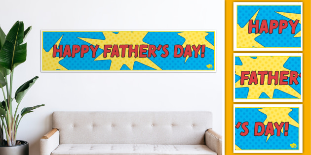Superhero Happy Father's Day Banner | Twinkl Party