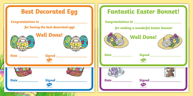 Editable Easter Certificates Pack (teacher made)