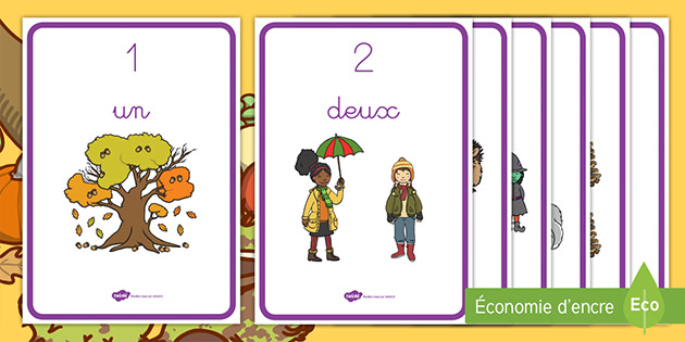 Posters : nombres et images sur l'automne (teacher made)