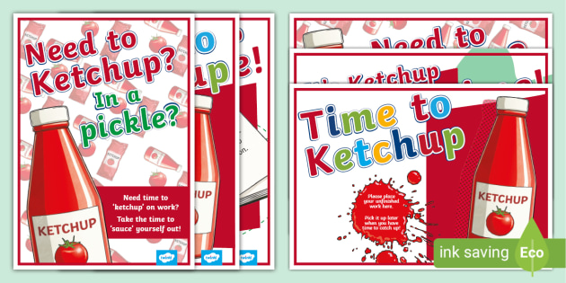 Ketchup On Work Folder Covers (teacher made)
