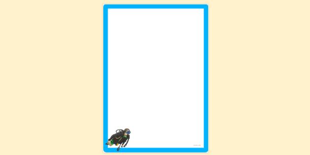 * NEW * Simple Blank Scuba Diver New Page Border | Twinkl