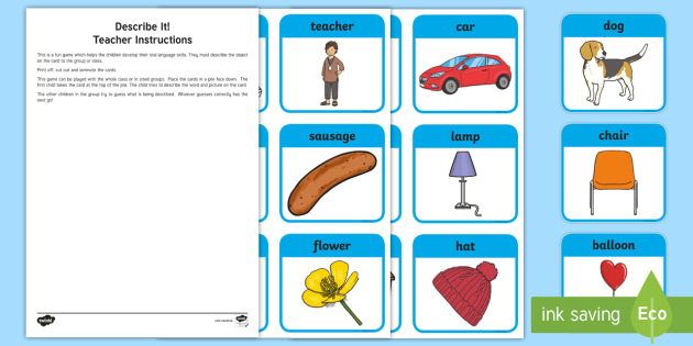 Oral Language 'Describe It!' Game (teacher made)