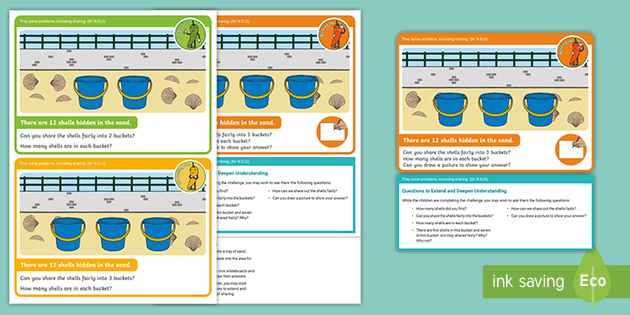 EYFS Maths Sharing Chilli Challenges: Sharing Shells