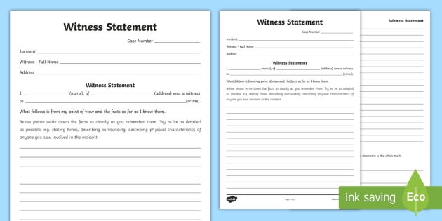 Witness Statement Template CfE Second Level Twinkl Witness Statement Template CfE Second Level Twinkl