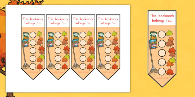 FREE! - Autumn Sticker Reward Bookmarks 15mm (teacher made)