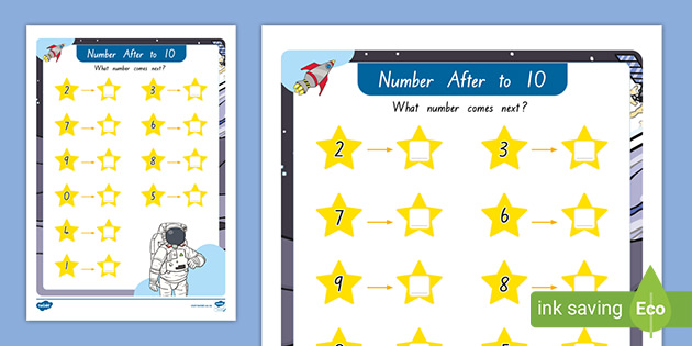 Stage 1 Number After to 10 Stars Activity (teacher made)