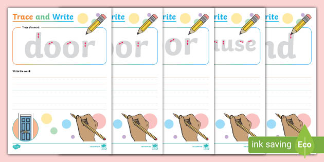 Year 2 Common Exception Words Trace and Write Activity