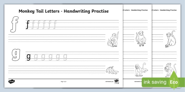 Monkey Tail Letters - Handwriting Practise (teacher made)
