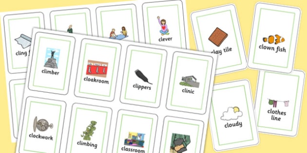 2 Syllable CL Flash Cards (teacher made)