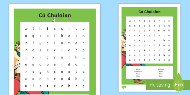 Cú Chulainn Word Search-Scottish (teacher made)