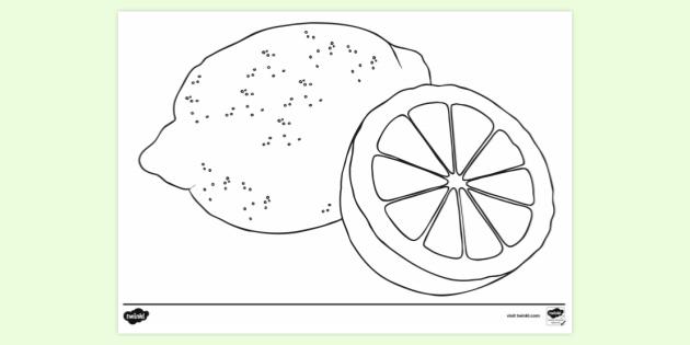 Lemon Colouring Page (Teacher-Made)