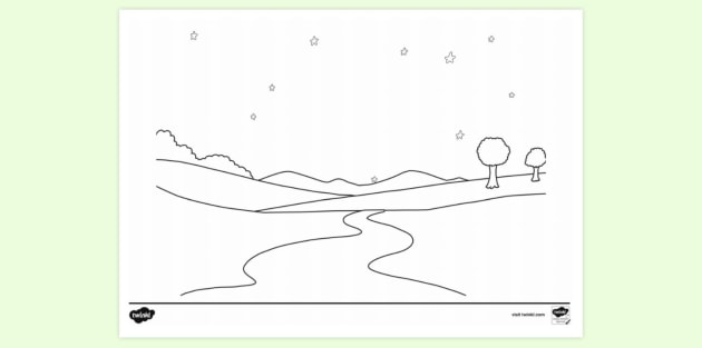 FREE! - Night Background Colouring Sheet | Colouring Sheets