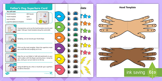 Father's Day Card Craft with Instructions | Superhero Theme