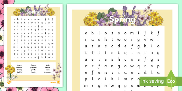 Spring Word Search (teacher made)