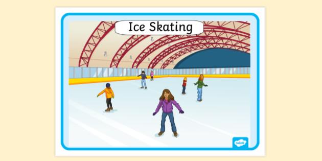 Ice Skating Cartoon Poster | Display | Primary Resources