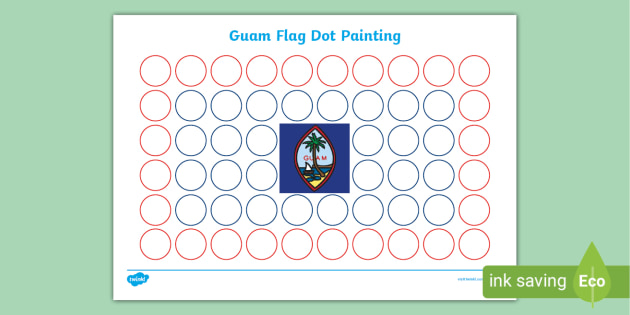Guam Flag Dot Painting Worksheet