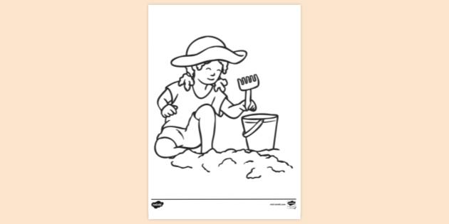 FREE! - Child Playing Colouring Sheet (teacher made)