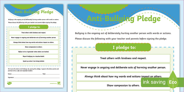 Anti-Bullying Pledge 3-6 (teacher made)