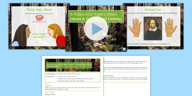 A Midsummer Night's Dream Lesson 7: Context and Comedy