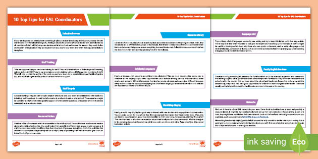 FREE! - 10 Top Tips for EAL Coordinators | EAL | Twinkl Inclusion