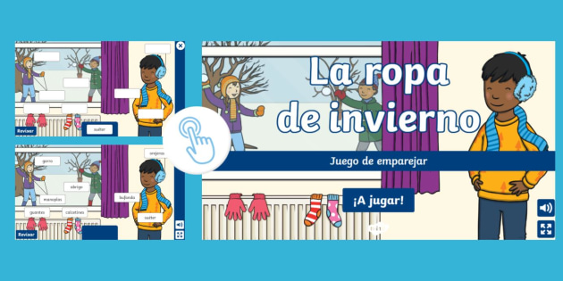 Juego para etiquetar: La ropa de invierno - Twinkl Go