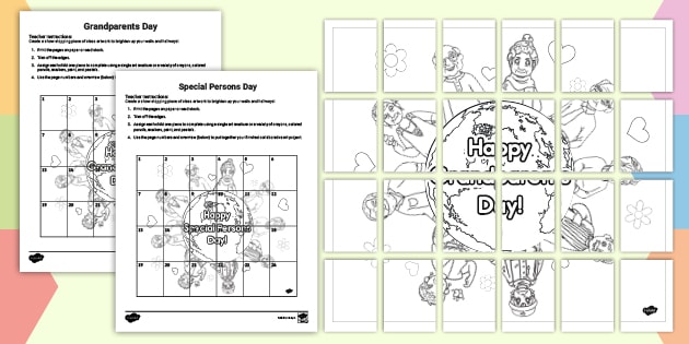 Grandparents Day Collaborative Art Pack (teacher made)