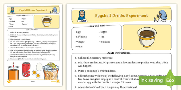 Eggshell Drinks Experiment (Teacher-Made)