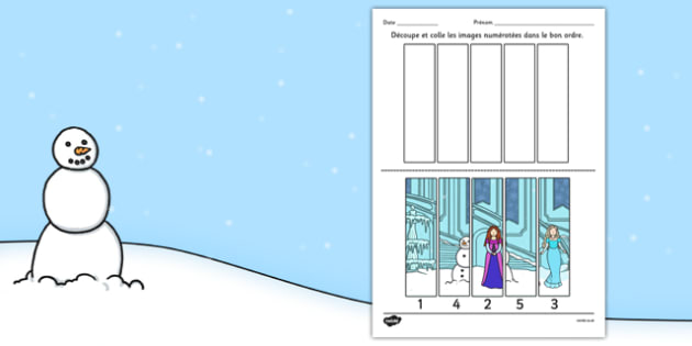 Winter Fairy Tale Number Sequencing Puzzle French