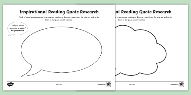 Inspirational Reading Quote Research Activity (teacher made)