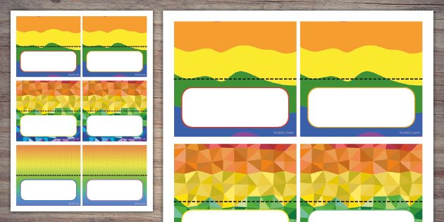 Rainbow Place Name Cards (teacher made)