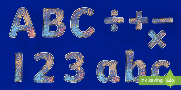 Fireworks Themed Display Lettering (teacher made)