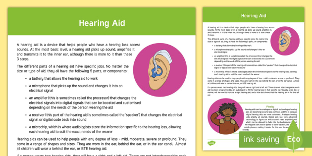 Hearing Aid Information Guide (teacher made)