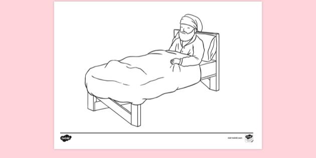 FREE! - Sick Solider in Bed Colouring | Colouring Sheets