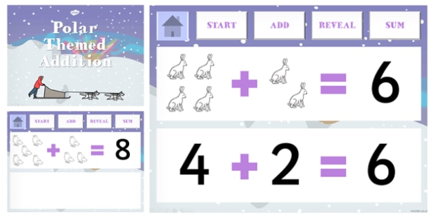Polar Regions Themed Addition PowerPoint (teacher made)