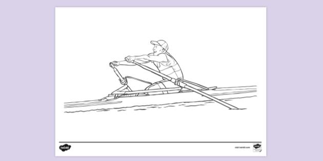 Paralympics Rowing Colouring | Colouring Sheets