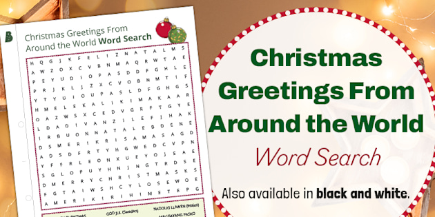 Christmas Around The World Word Search All Categories Fuelshara